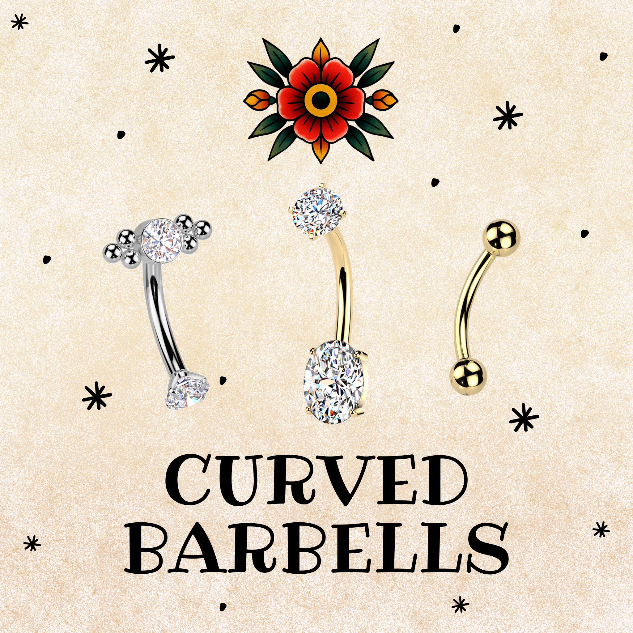 Curved Barbells | Shop The Range – Cherry Body Jewellery