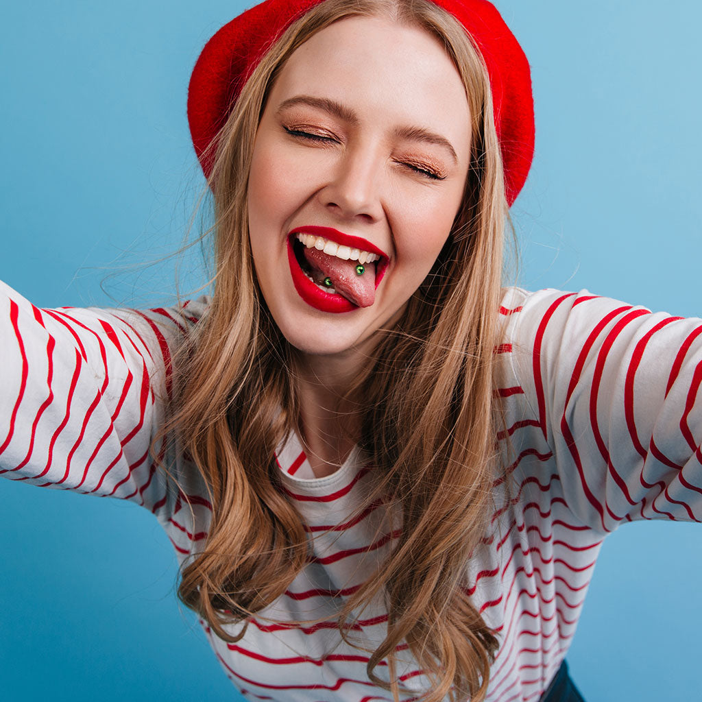 Titanium Rainbow Internally Threaded Straight Barbell 14g – Cherry Body ...