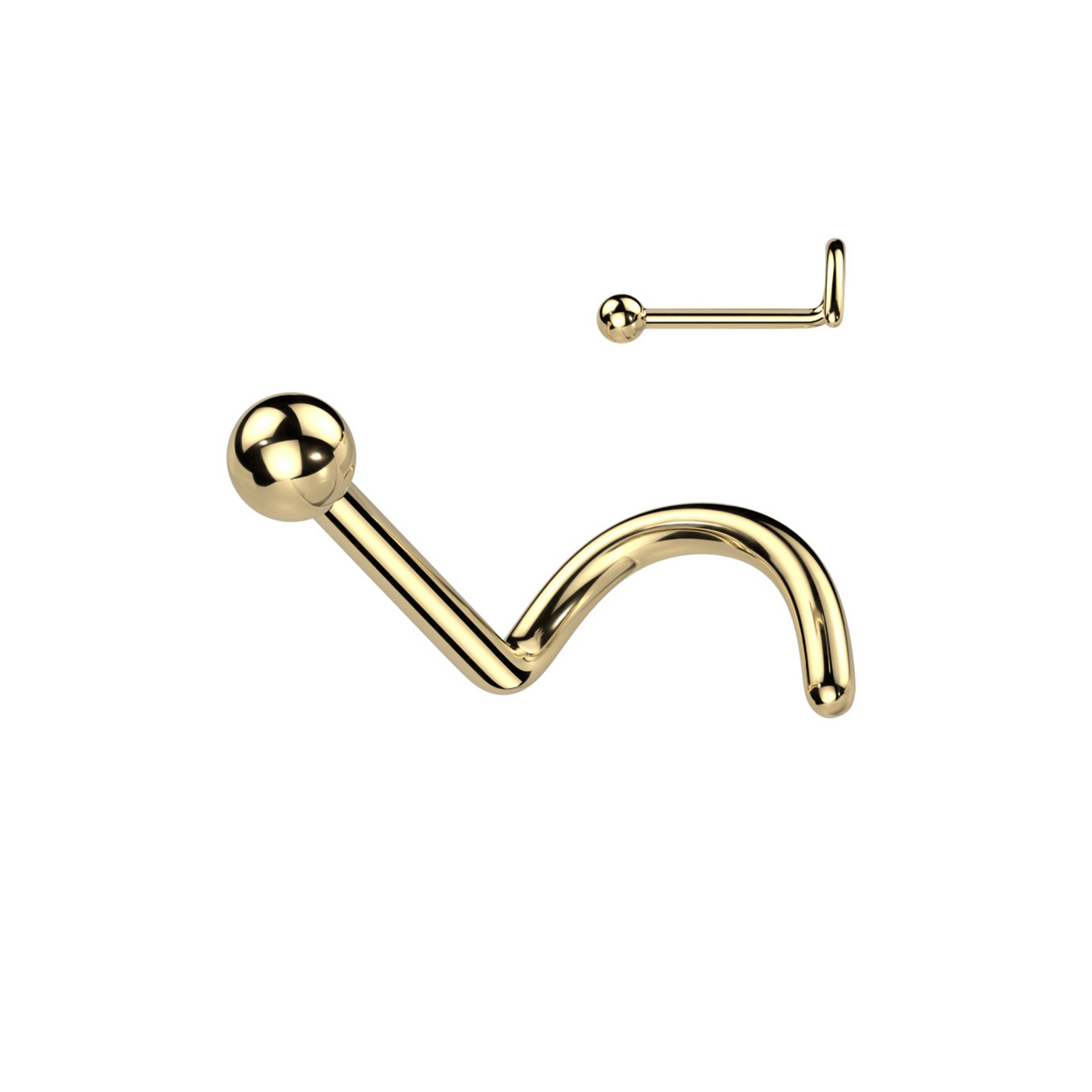 Titanium Gold Ball Nose Ring Screw | Shop Now – Cherry Body Jewellery