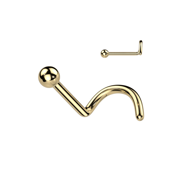 Titanium Gold Ball Nose Ring Screw | Shop Now – Cherry Body Jewellery